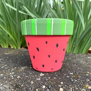 Hand Crafted | Accents | Hp New Watermelon Hand Painted Flower Pot ...